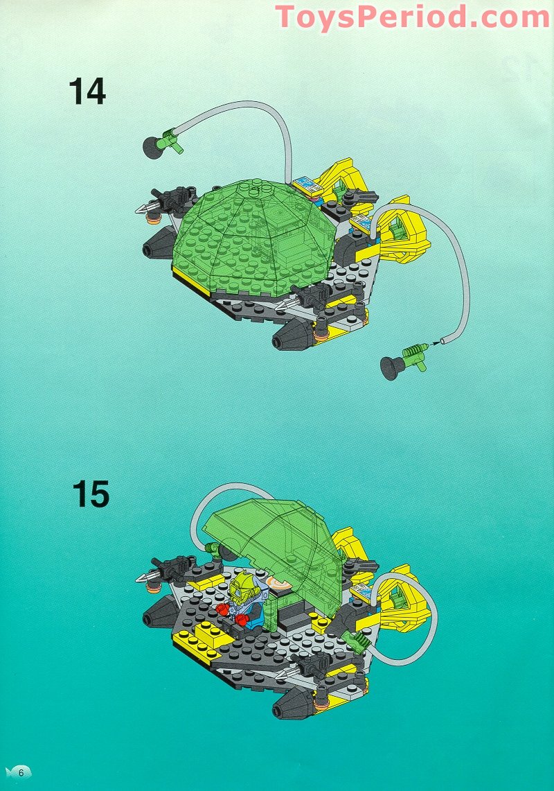 LEGO 6180 Hydro Search Sub Instructions and Parts List