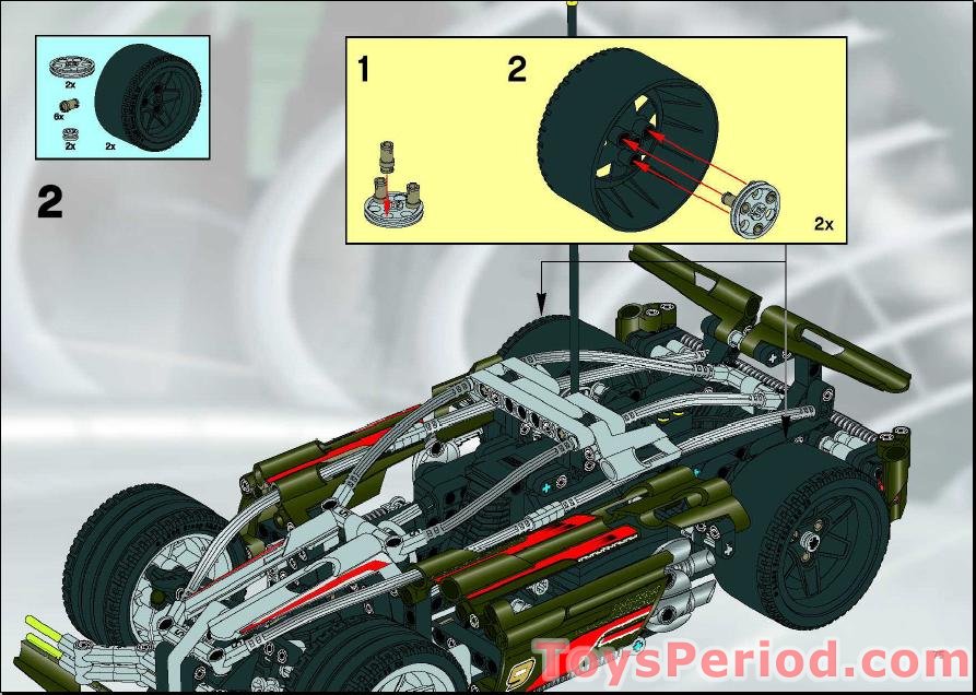 LEGO 8366 Supersonic RC Instructions and Parts List