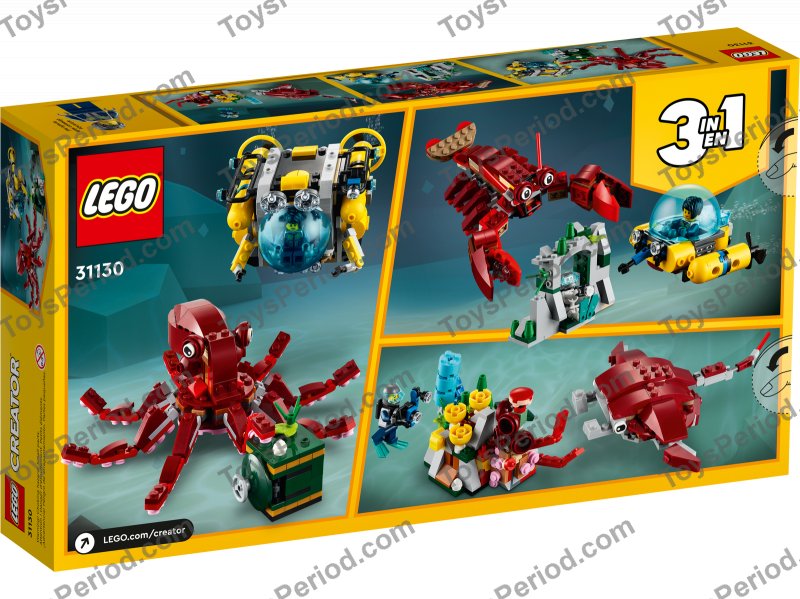 LEGO 31130 Sunken Treasure Mission Set Parts List