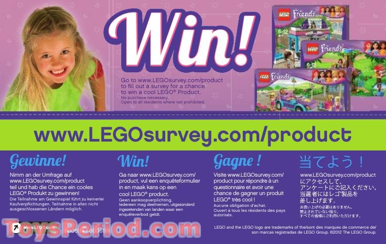 LEGO 3065 Olivia's Tree House Instructions and Parts List