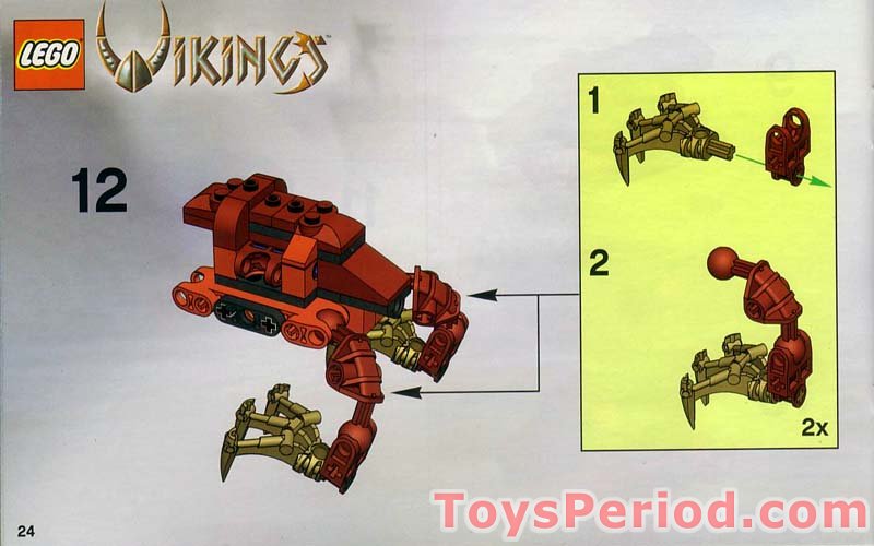 LEGO 7017 Viking Catapult Versus Nidhogg Dragon Instructions and Parts List