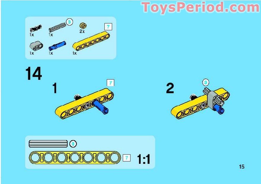 LEGO 8259 Mini Bulldozer Instructions and Parts List