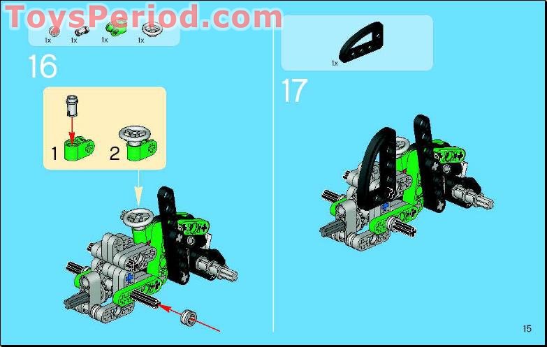 LEGO 8281 Mini Tractor Instructions and Parts List