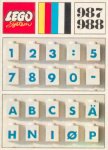 LEGO 987 Number Bricks Instructions and Parts List