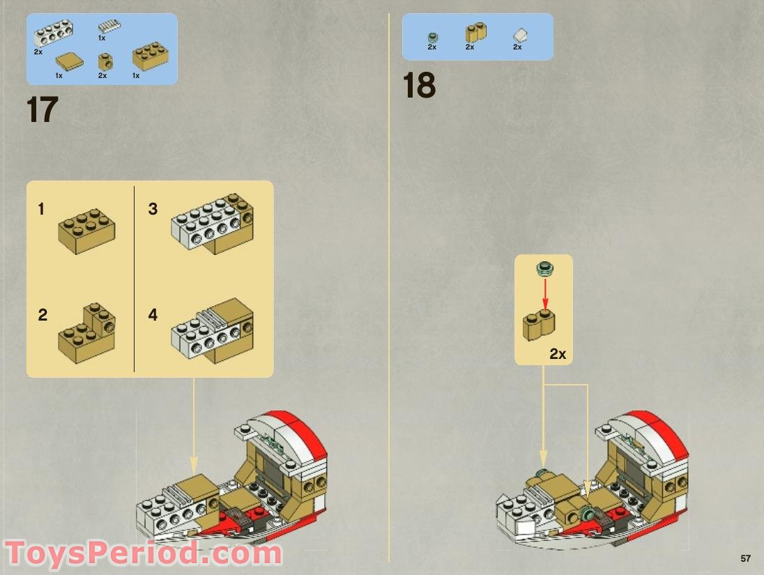 LEGO 7931 T-6 Jedi Shuttle Instructions and Parts List