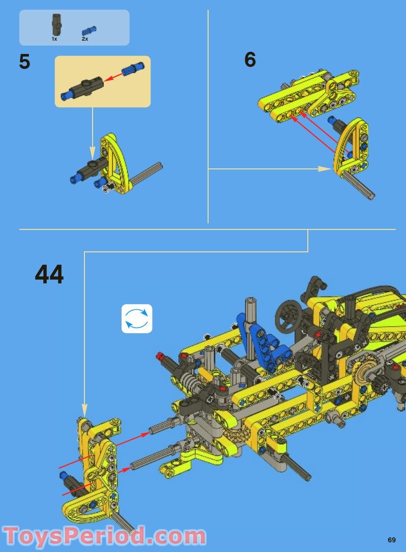 LEGO 8069 Backhoe Loader Instructions and Parts List