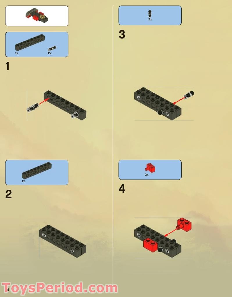 LEGO 2507 Fire Temple Instructions and Parts List