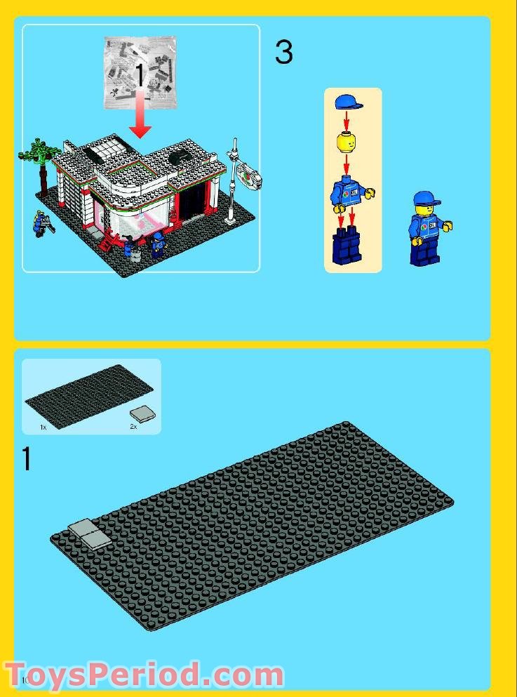 LEGO 10184 Town Plan Instructions and Parts List