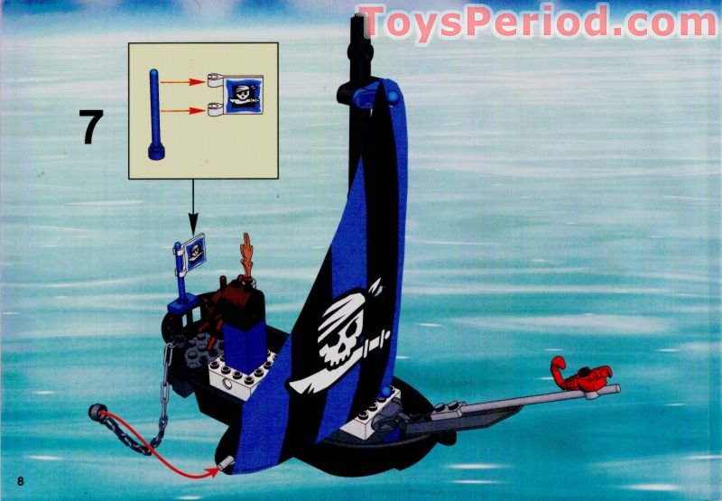 LEGO 7072 Captain Kragg's Pirate Boat Instructions and Parts List