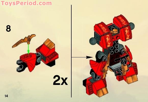 LEGO 70500 Kai's Fire Mech Instructions and Parts List