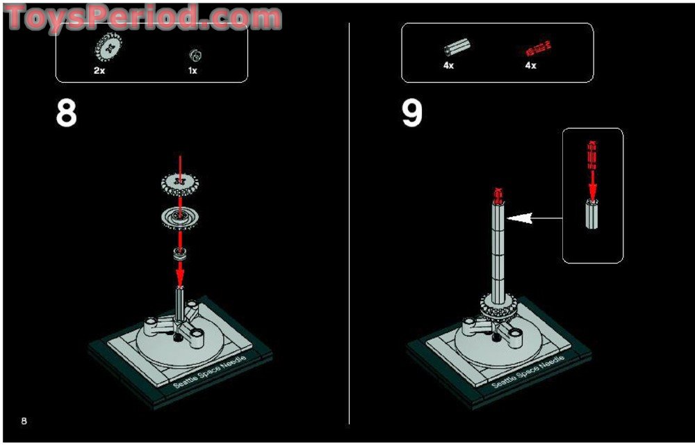 LEGO 21003 Seattle Space Needle Instructions and Parts List