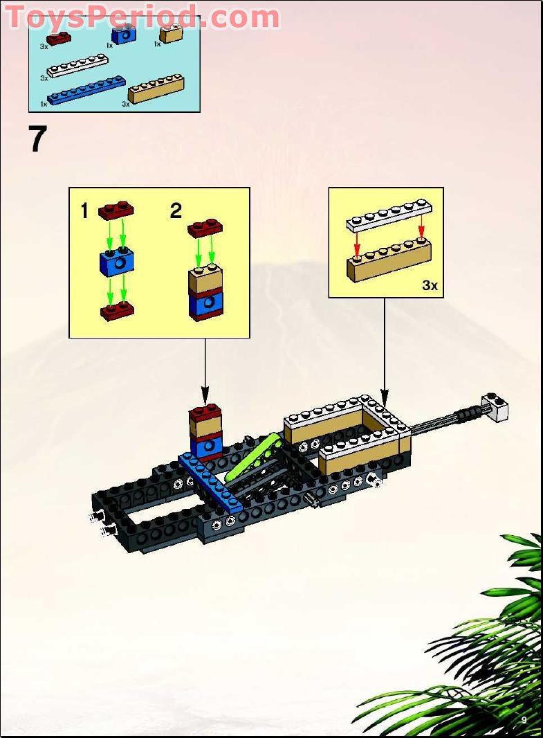 LEGO 7298 Dino Air Tracker Instructions and Parts List