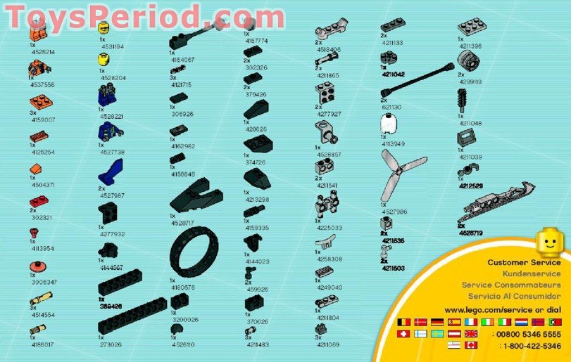 LEGO 8631 Mission 1: Jetpack Pursuit Instructions and Parts List