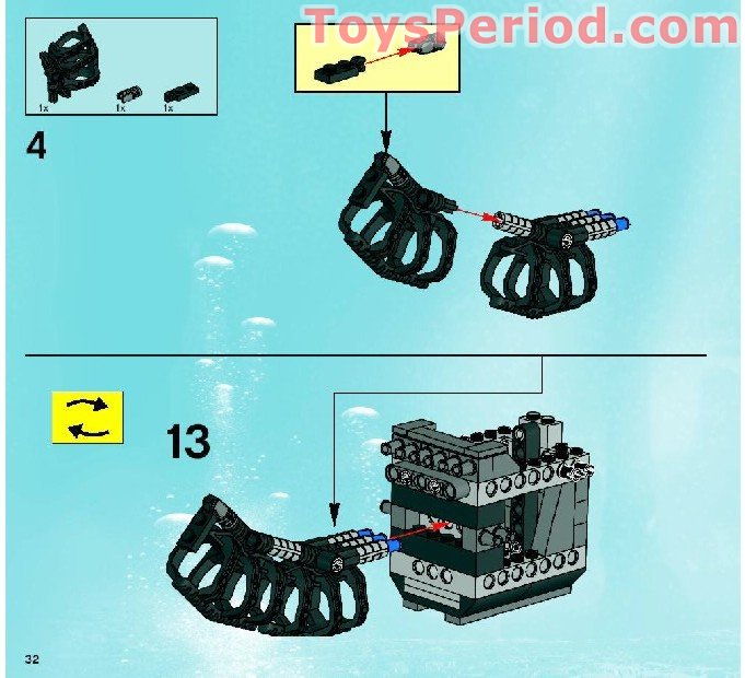 LEGO 8926 Toa Undersea Attack Instructions and Parts List