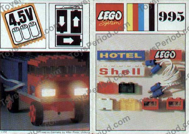 LEGO 995 Lighting Bricks with Color Filters Instructions and Parts List