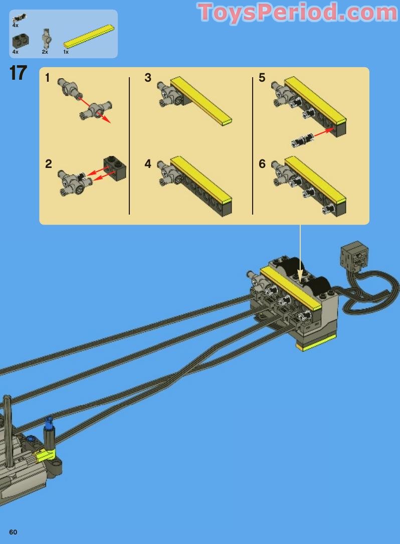 LEGO 8043 Motorized Excavator Instructions and Parts List