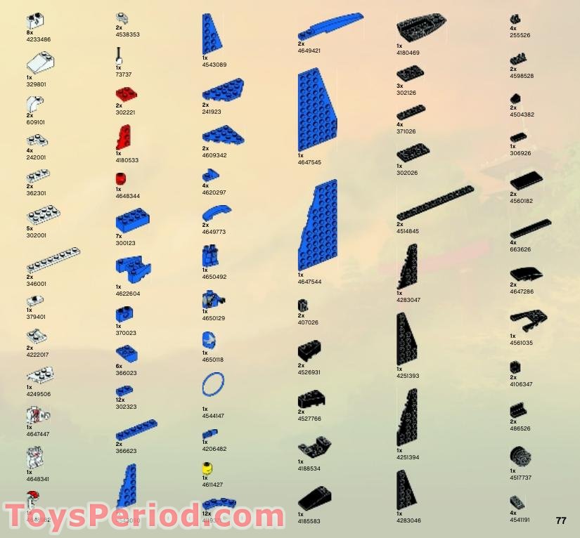 LEGO 9442 Jay's Storm Fighter Instructions and Parts List