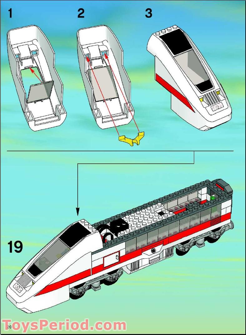 LEGO 7897 Passenger Train Instructions and Parts List