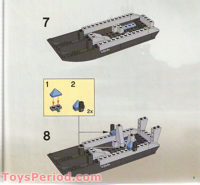 LEGO 8801 Knights' Attack Barge Instructions and Parts List