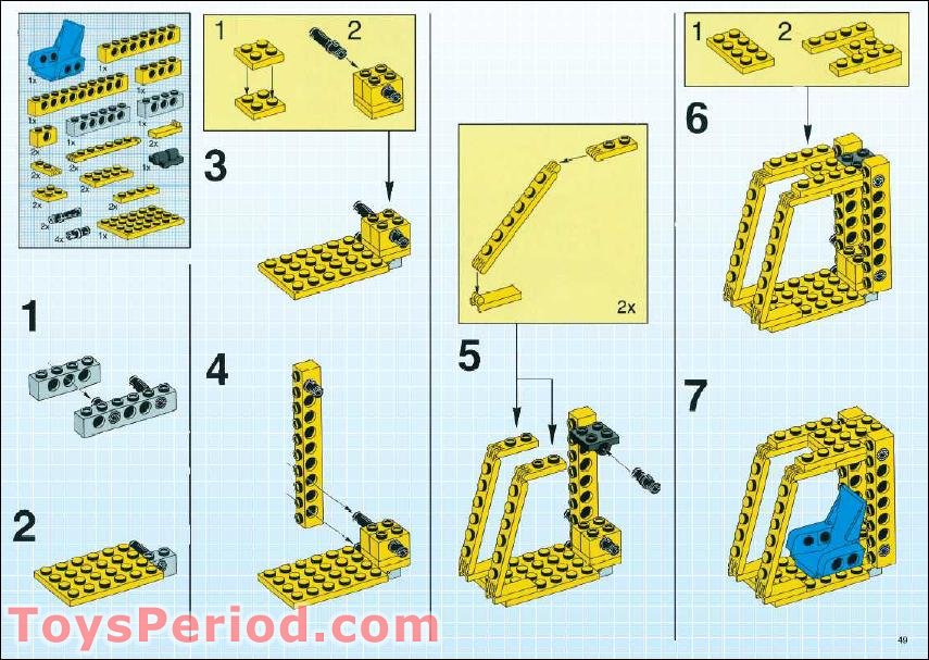 LEGO 8438 Pneumatic Crane Truck Instructions and Parts List