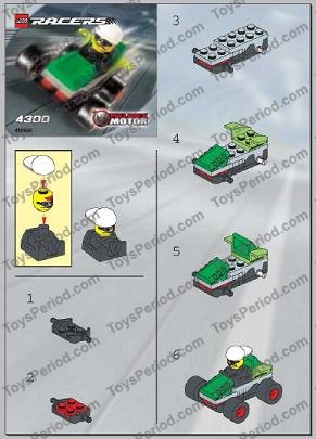 LEGO 4300 Green Racer (Polybag) Instructions and Parts List