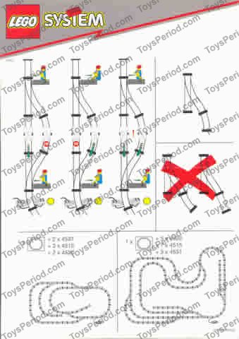 LEGO 4531 Manual Switching Tracks, Turnouts Instructions and Parts List