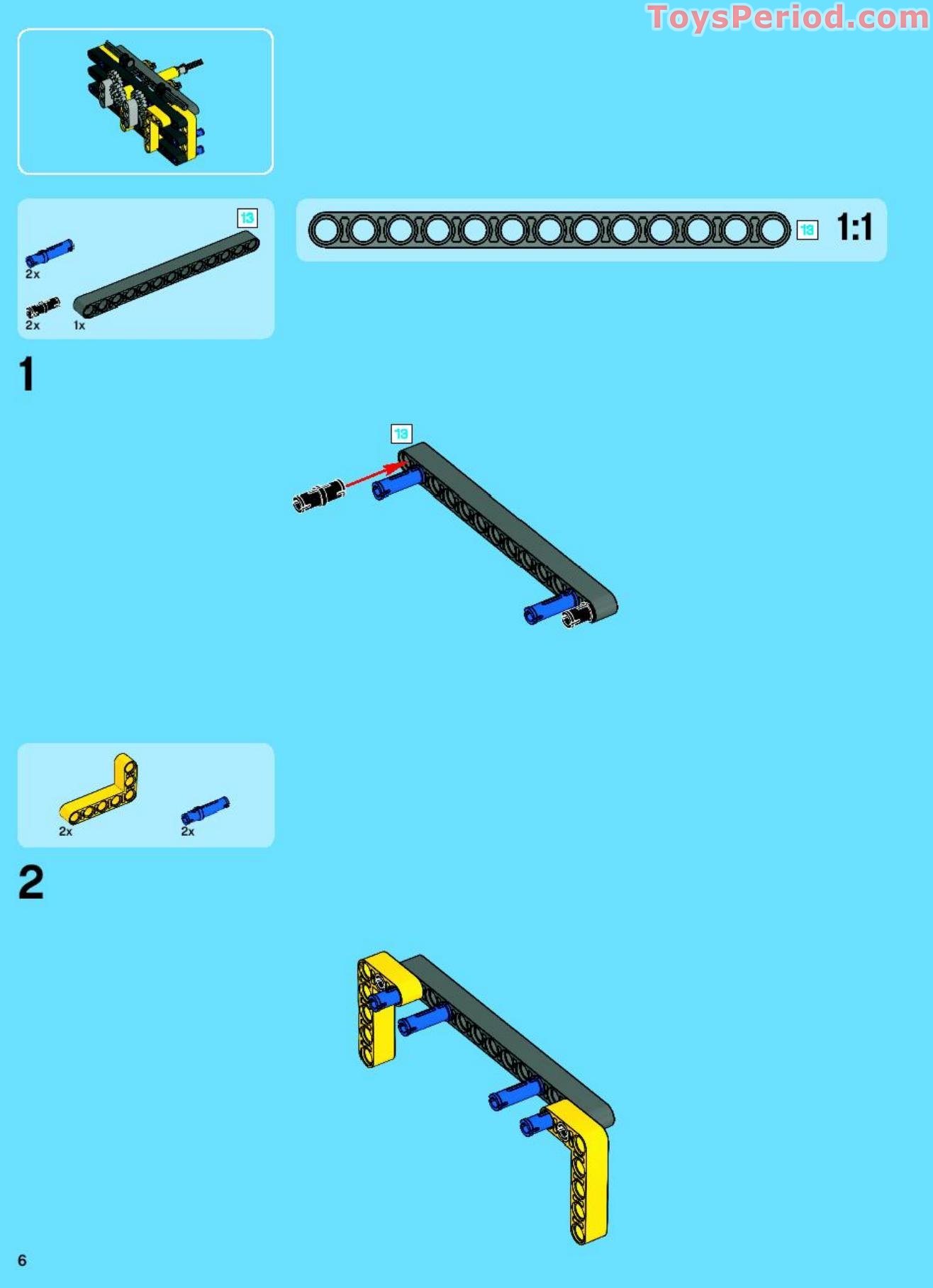 LEGO 8043 Motorized Excavator Instructions and Parts List