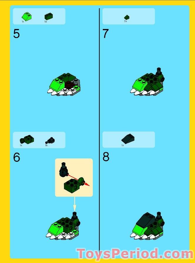 LEGO 4998 Stegosaurus Instructions and Parts List