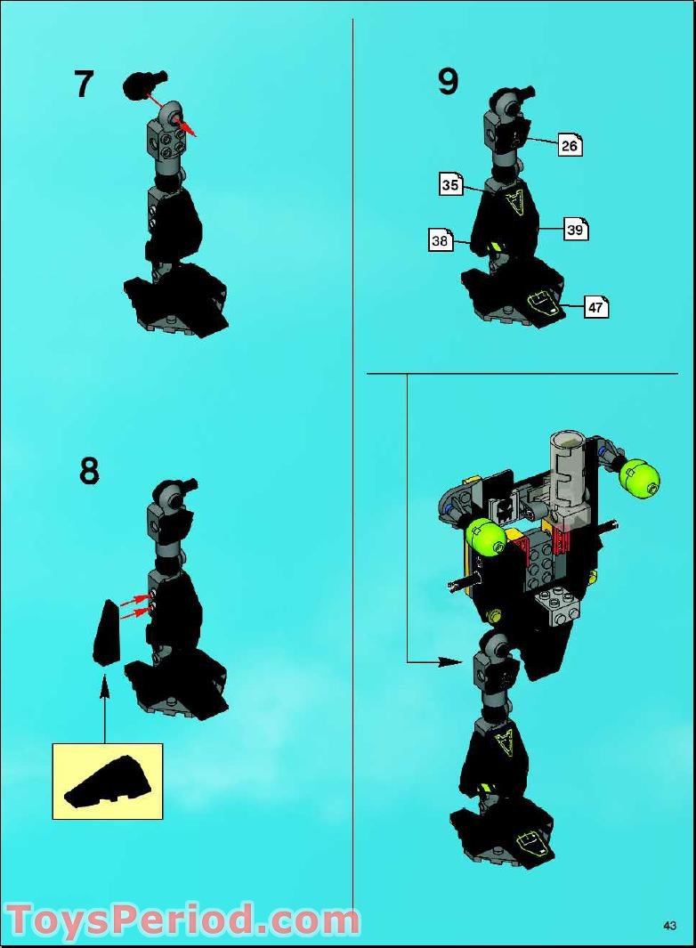 LEGO 7709 Sentai Fortress Instructions and Parts List
