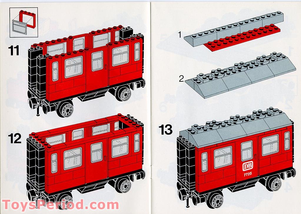 LEGO 7725 Electric Passenger Train Instructions and Parts List
