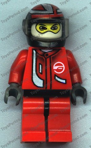 LEGO Sets with Minifigure rac019 Racer Driver, Red with White Balaclava ...