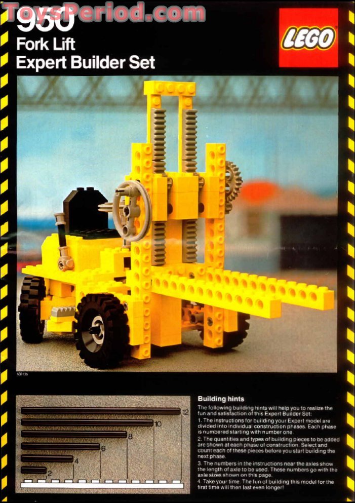 LEGO 950 Fork Lift Instructions and Parts List