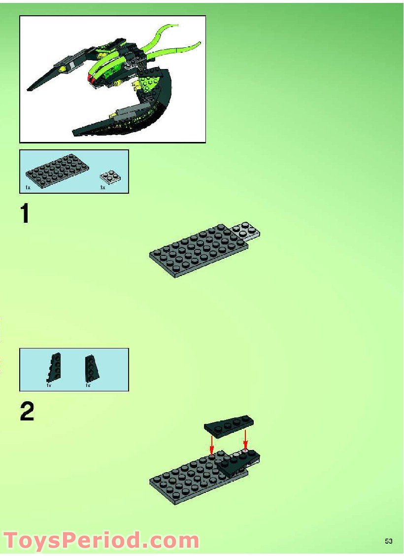 LEGO 7691 ETX Alien Mothership Assault Instructions and Parts List