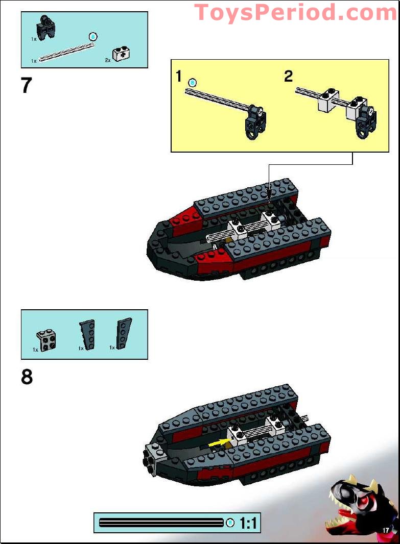 LEGO 7477 T1 Typhoon vs. T-Rex Instructions and Parts List