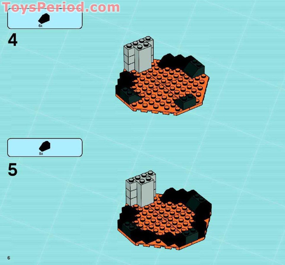 LEGO 8637 Mission 8: Volcano Base Instructions and Parts List