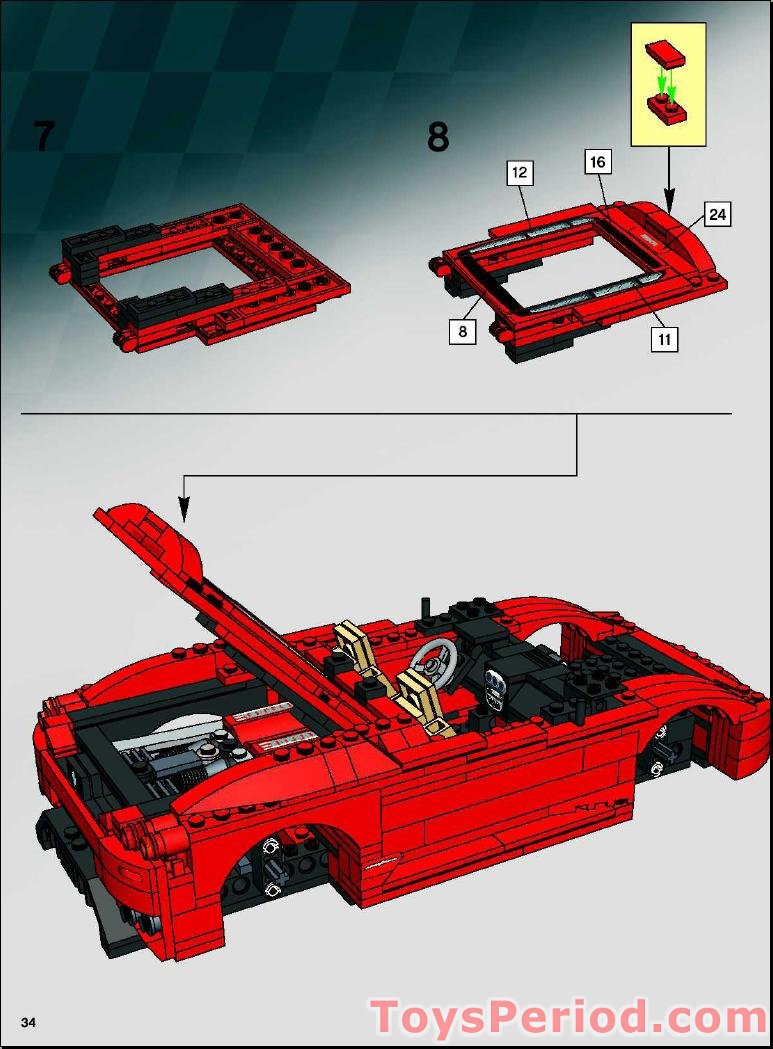 LEGO 8671 Ferrari 430 Spider 1:17 Instructions and Parts List