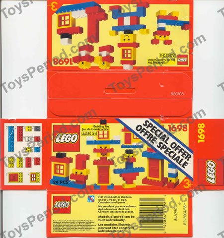 LEGO 1698 Basic Building Set Trial Size Parts List