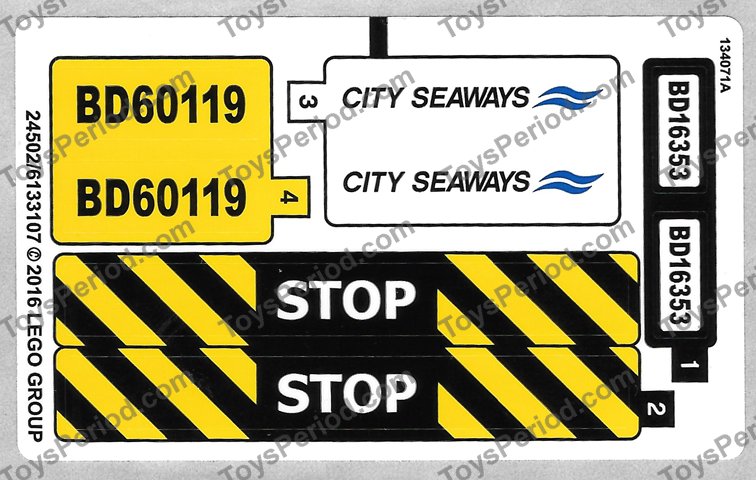 LEGO Sets with Part 60119stk01b Sticker Sheet for Set 60119 - North ...