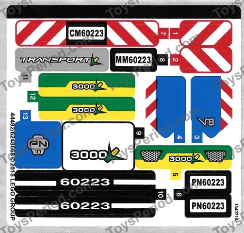 LEGO Sets with Part 60223stk01 Sticker Sheet for Set 60223 - (44482/ ...