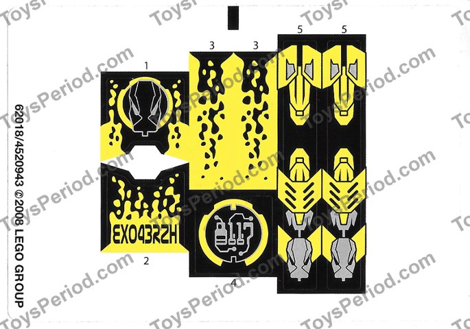 LEGO Sets with Part 8117stk01 Sticker Sheet for Set 8117 - (62018/4520943)