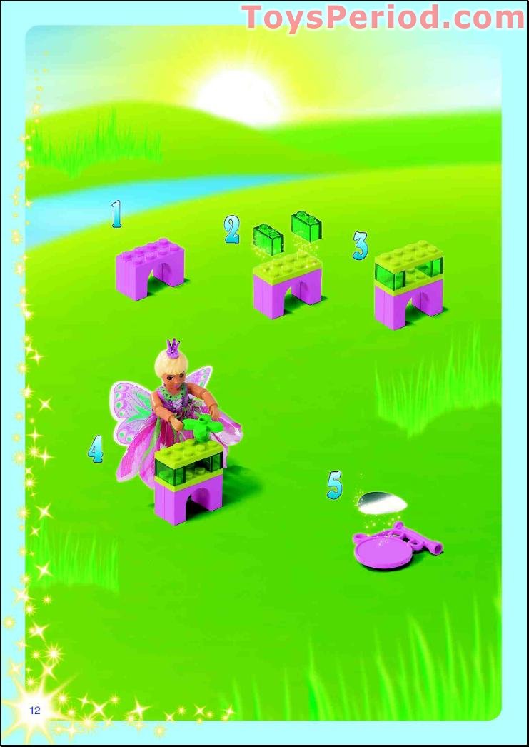 LEGO 5862-1 Flower Fairy Party, Blue Box Instructions and Parts List