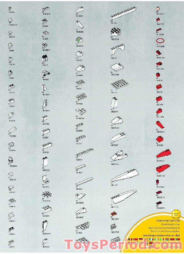 LEGO 7679 Republic Fighter Tank Instructions and Parts List