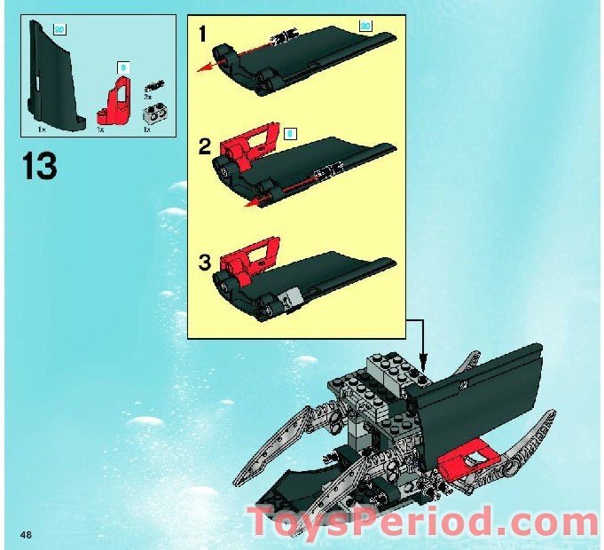 LEGO 8926 Toa Undersea Attack Instructions and Parts List