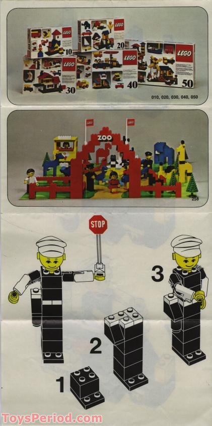 LEGO 256-1 Police Officers and Motorcycle Instructions and Parts List