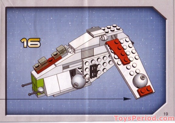 LEGO 4490 Mini Republic Gunship Instructions and Parts List