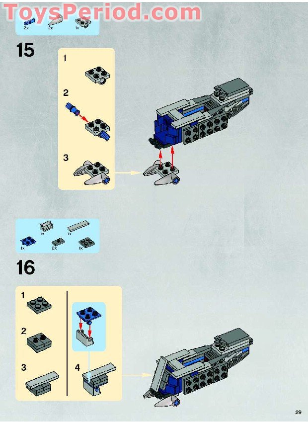 LEGO 7678 Droid Gunship Instructions and Parts List