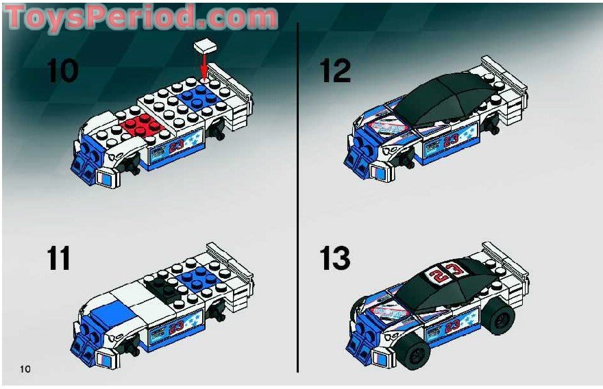 LEGO 8125 Thunder Raceway Instructions and Parts List