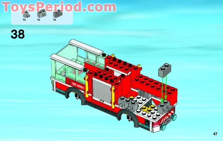 LEGO 60002 Fire Truck Instructions and Parts List