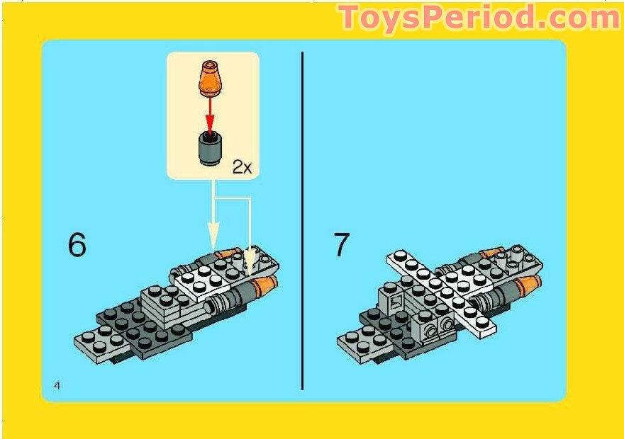 LEGO 6741 Mini Jet Instructions and Parts List