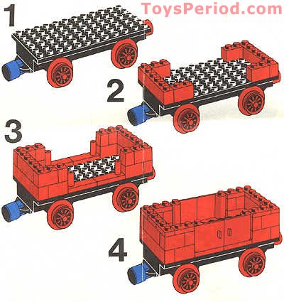LEGO 180 4.5v Train with 5 Wagons and Circle of Track Instructions and ...